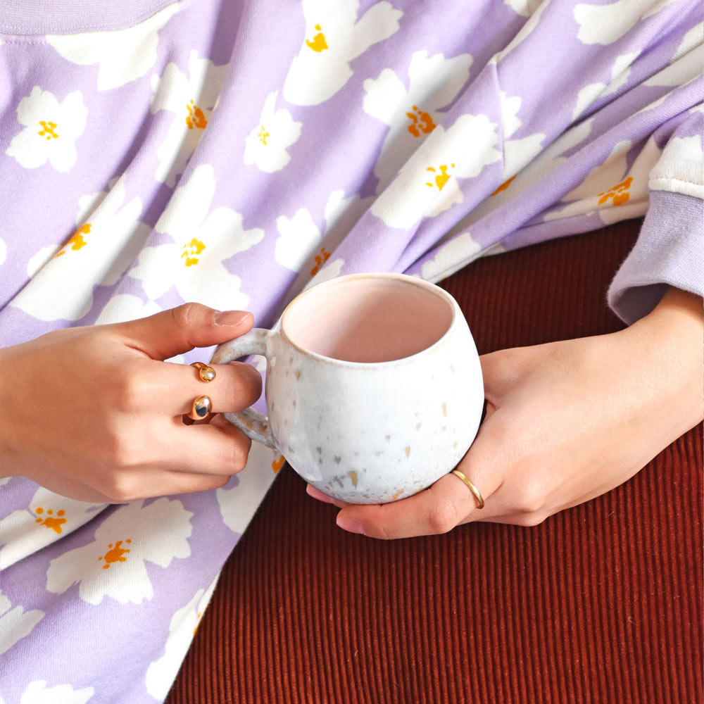 Tasse ronde | Rose bohème - Vaisselle en grès artisanale – Céladon Paris