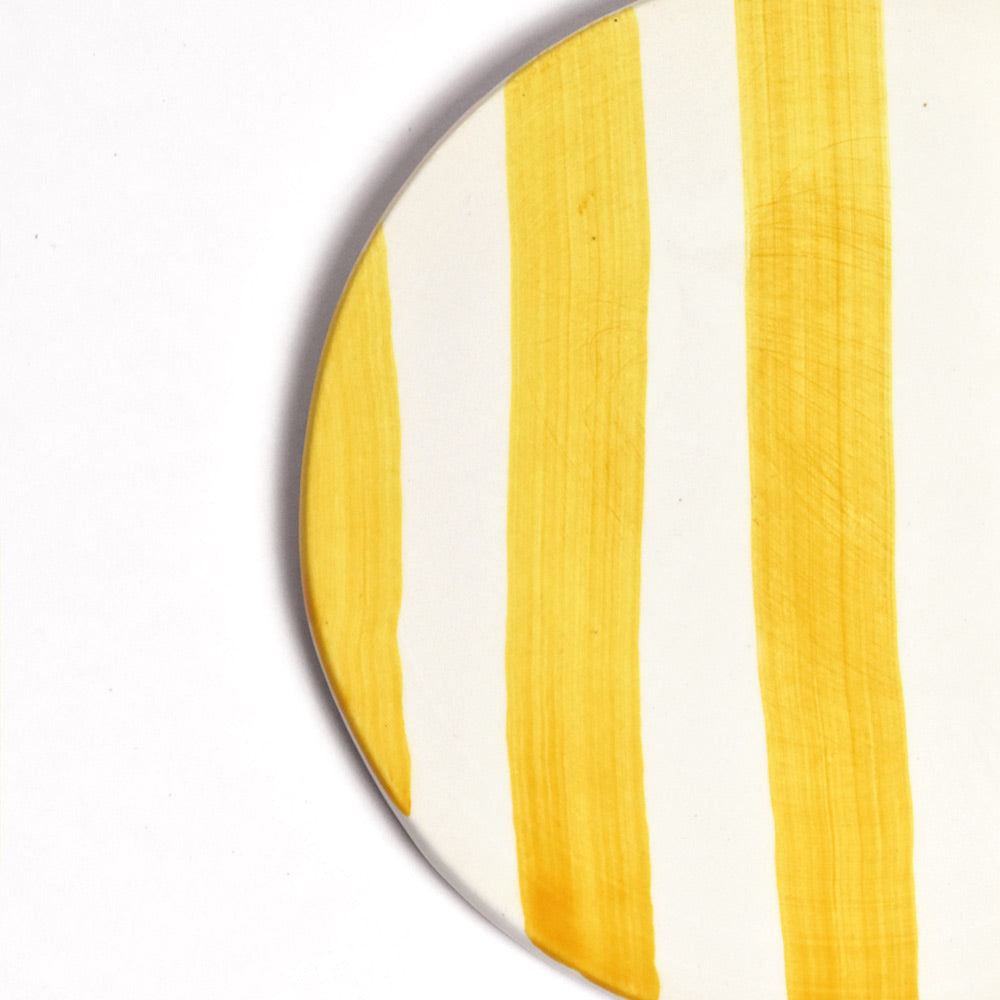 Dessous de plat | Jaune Linhas - Céramique peinte à la main – Céladon Paris